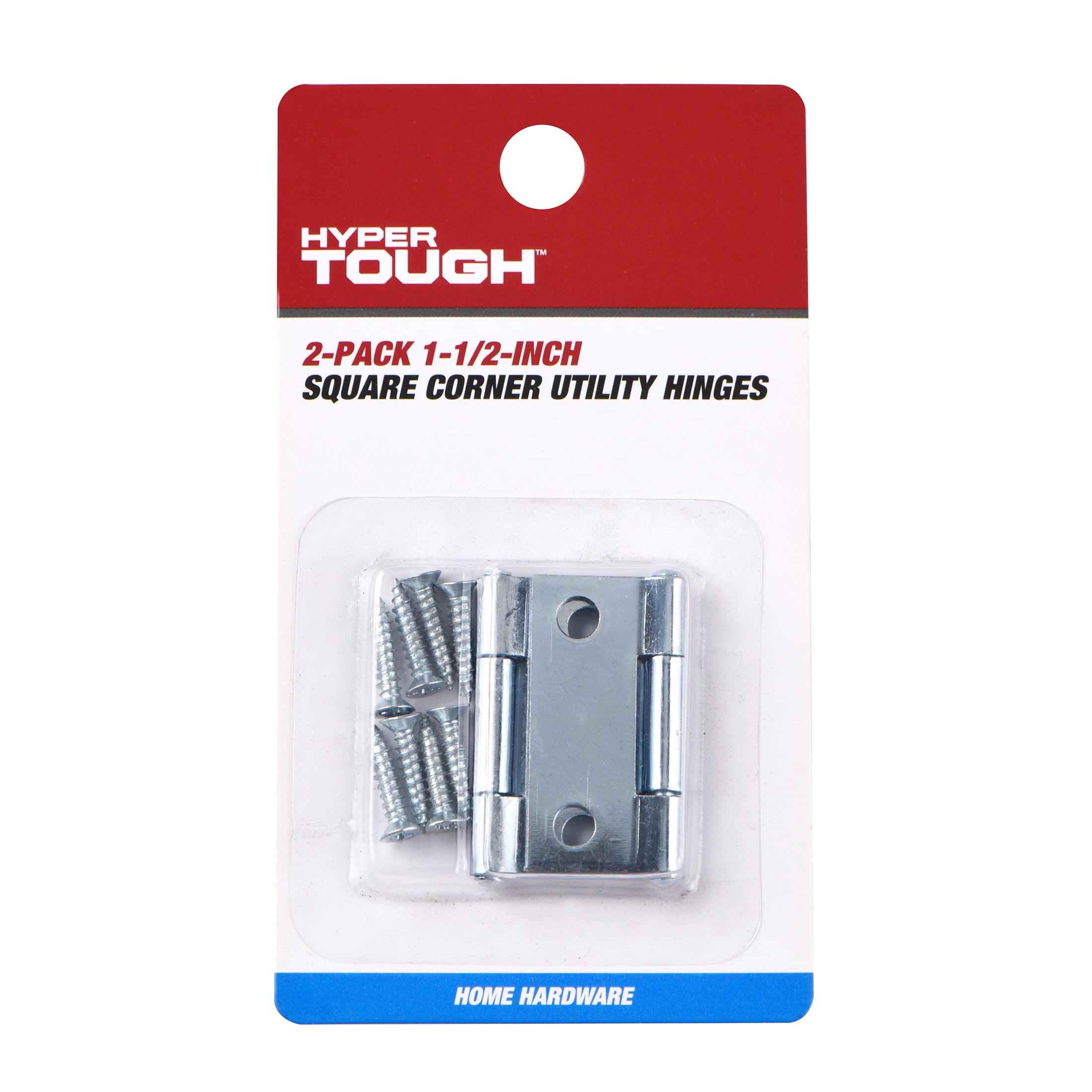 Hyper Tough Utility Hinge 1-1/2 inch Zinc Plated 2 Pack for Lightweight ...