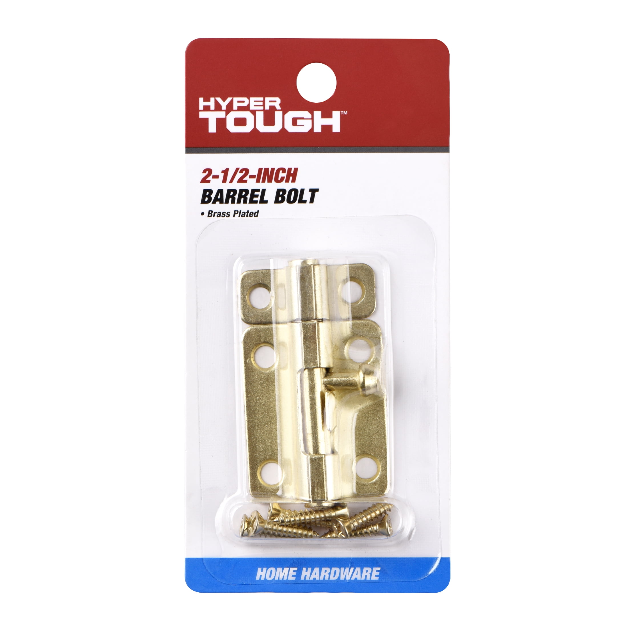 Hyper Tough Steel Barrel Bolt 2-1/2 inch Brass Plated for Doors Gates ...