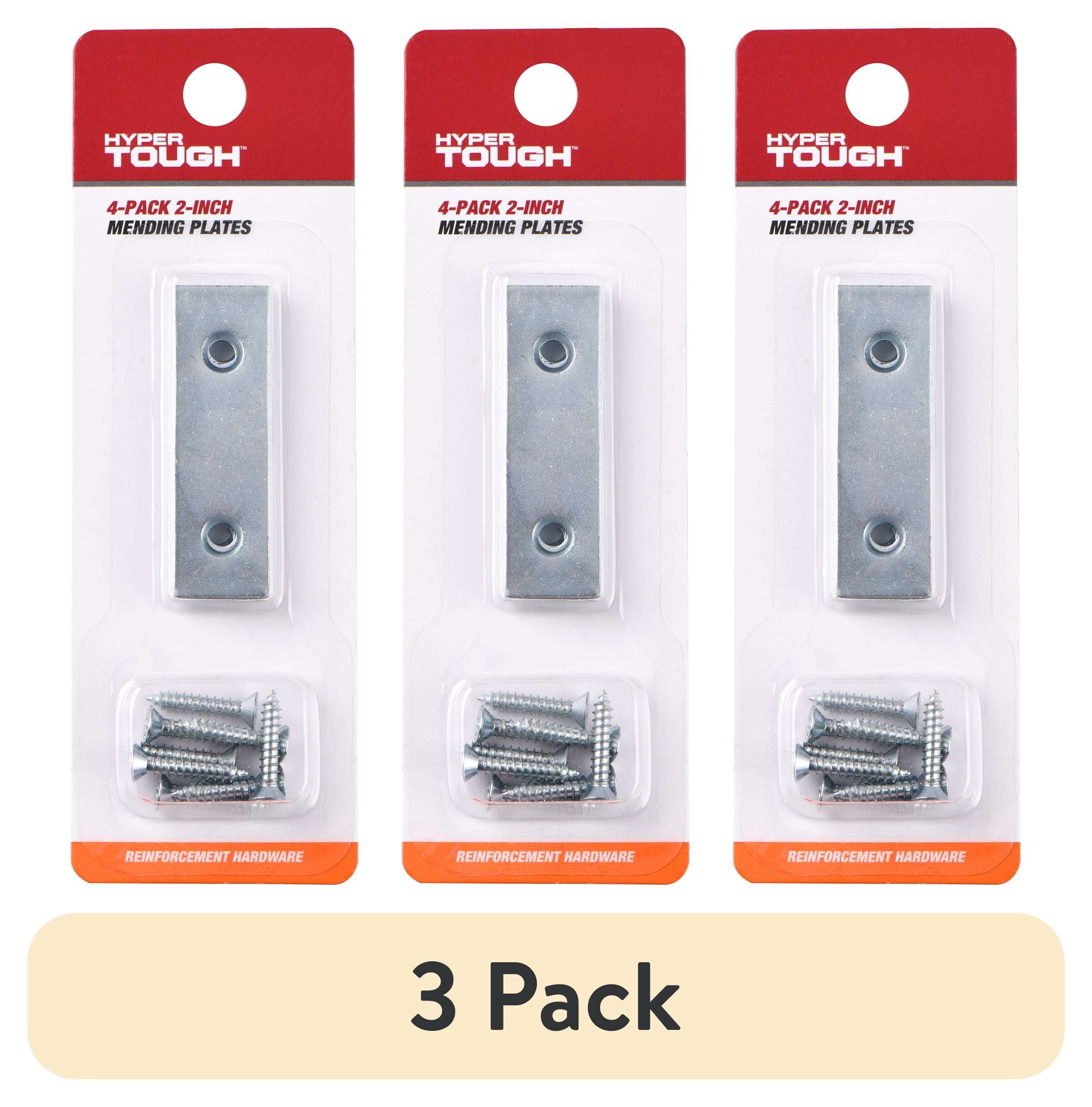 (3 pack) Hyper Tough New 2 inch Mending Plate, Steel, Zinc Plated (4 ...