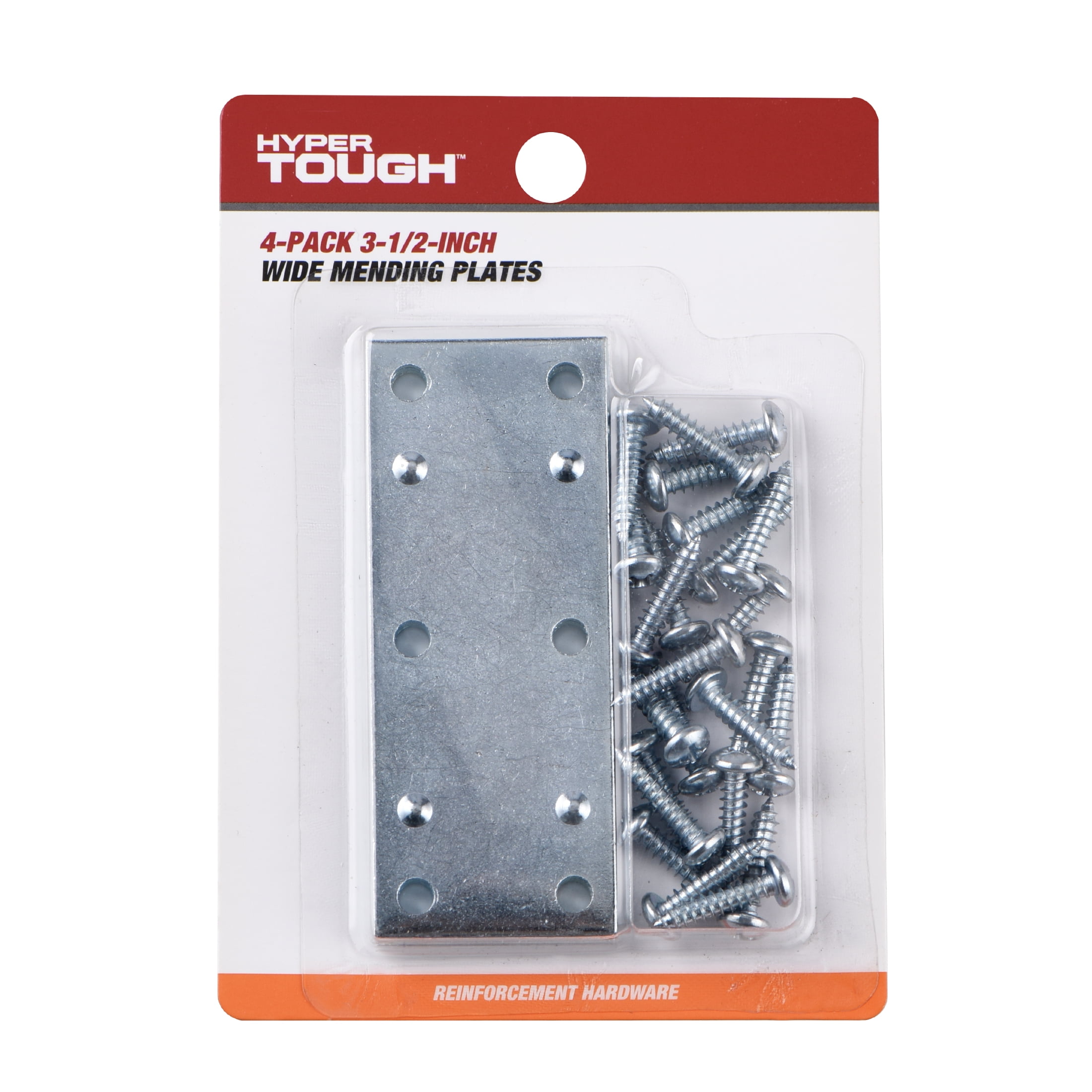 Hyper Tough Steel Mending Plate 3-1/2 in. Wide Zinc Plated for Wood ...