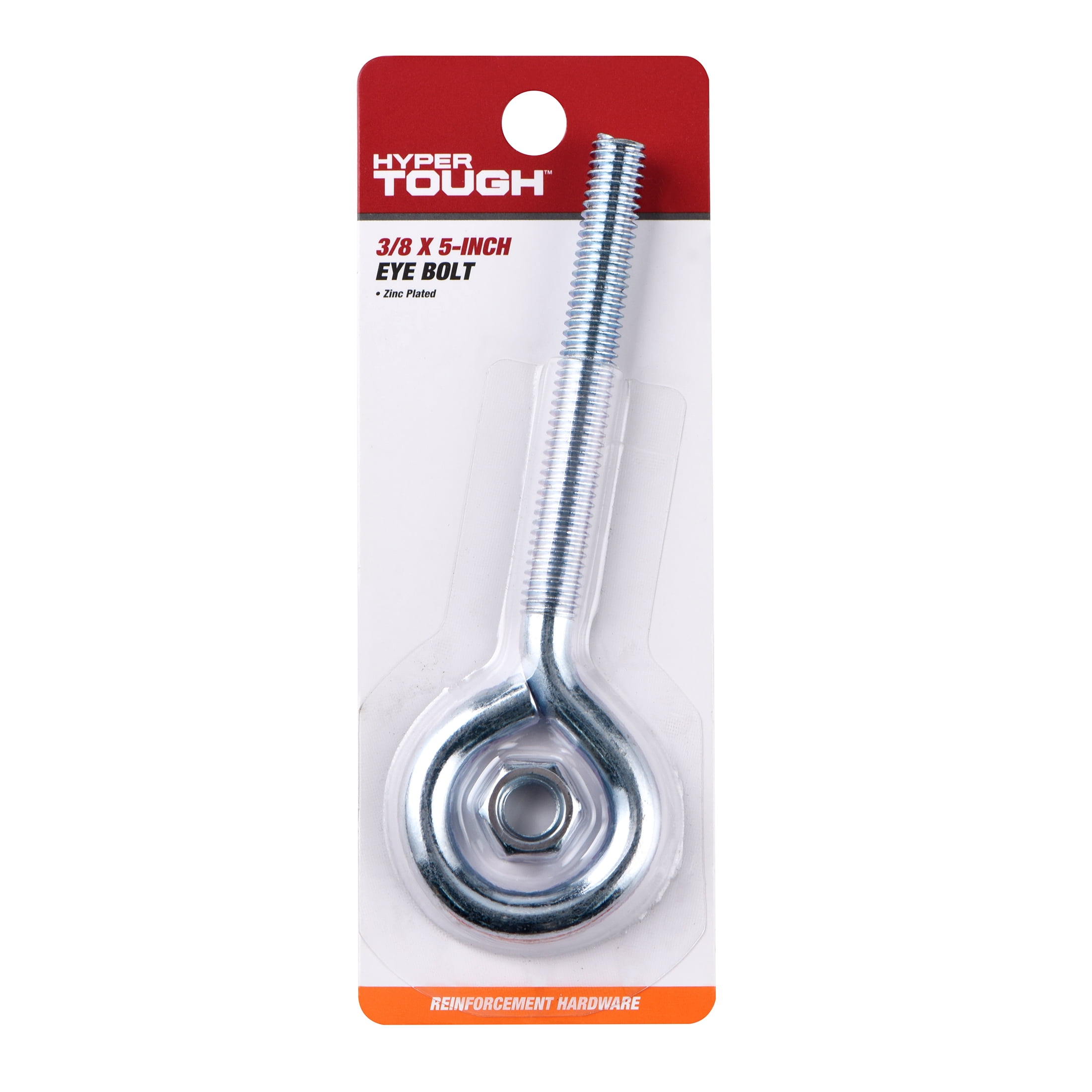 Hyper Tough 3/8 inch x 5 inch Steel Zinc Plated Eye Bolt for Light-Duty ...