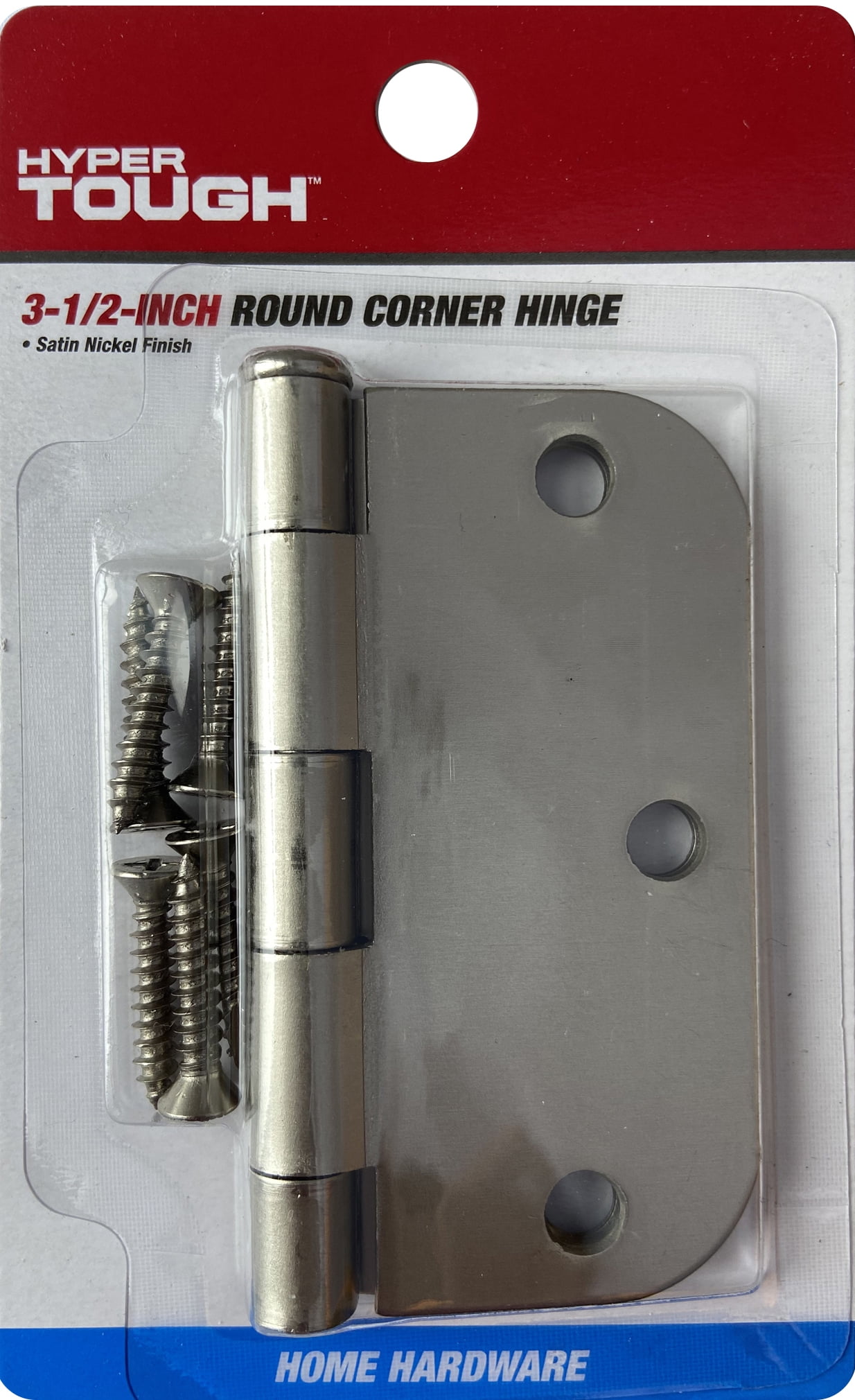 Hyper Tough 3-1/2 in. Steel Round Corner Hinge Satin Nickel for Light ...
