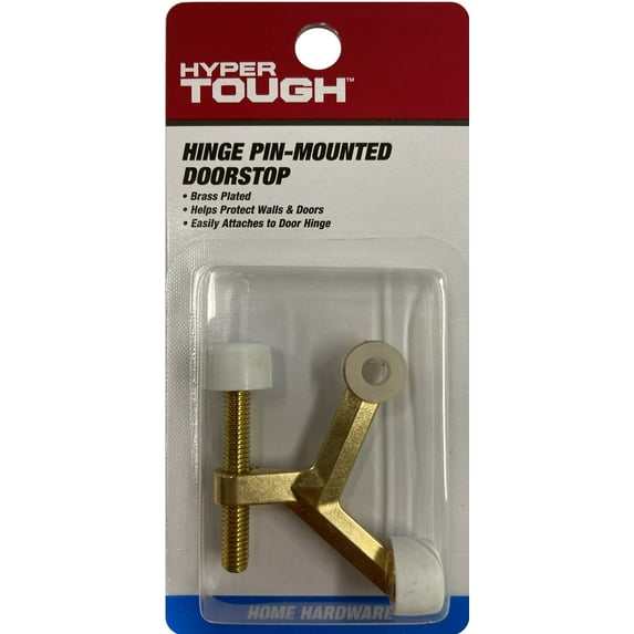 Hyper Tough Brass Plated Doorstop Hinge Pin Mount Adjustable Wall ...