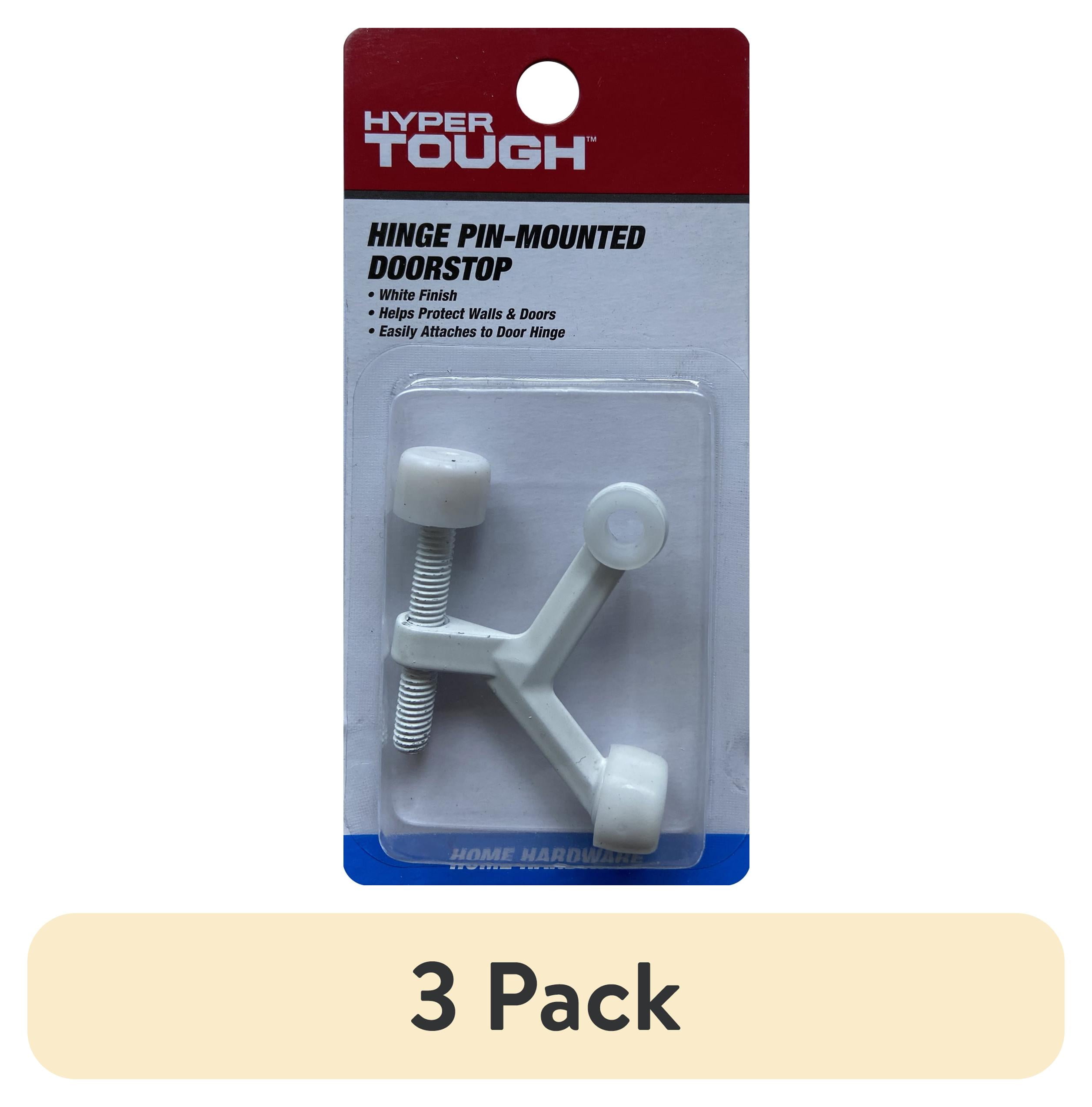 (3 pack) Hyper Tough New Hardware Hinge Pin Mounted Doorstop, White, 2. ...