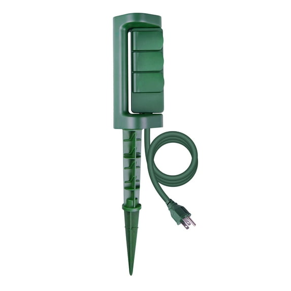 Hyper Tough Outdoor 3-Outlet Stake Timer with Swivel Function 10 Amps ...