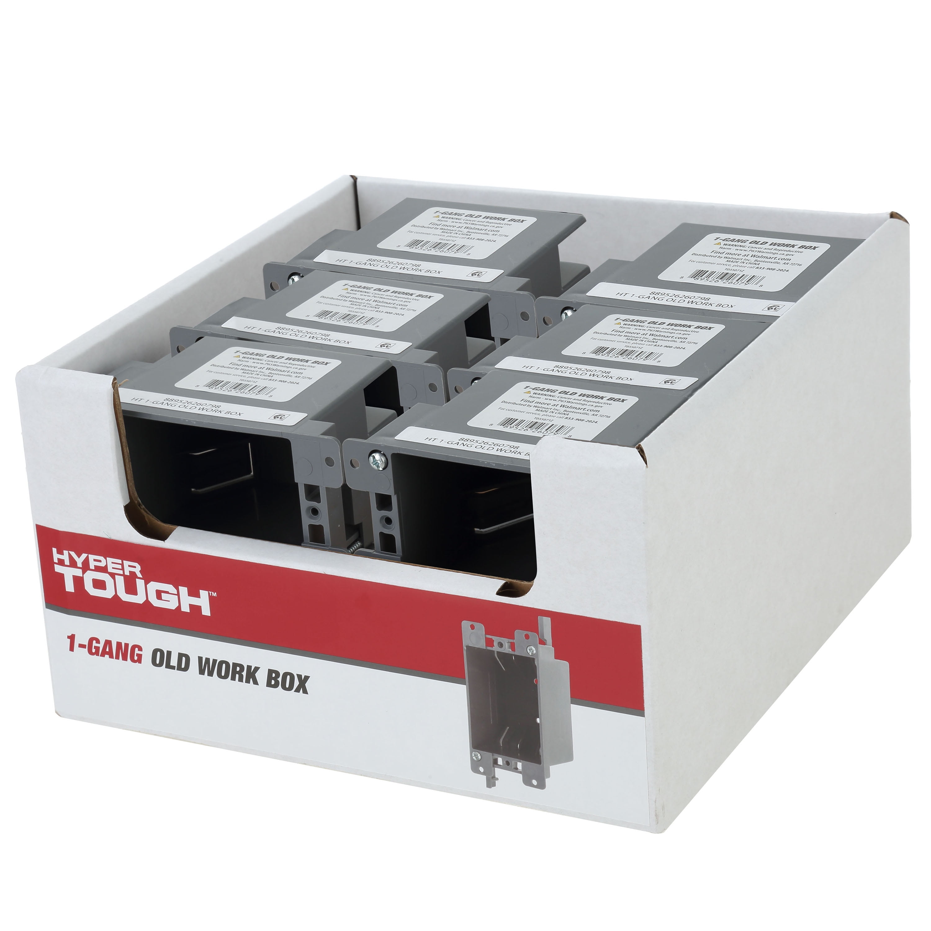 Hyper Tough PVC 1 Gang Receptacle Switch/Outlet Electrical Box TD35071Z ...