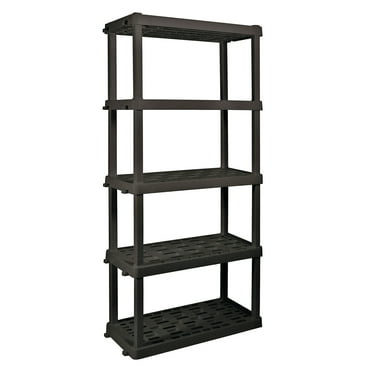 Plano 36"W x 24"D x 74"H 5 Shelves Heavy Duty Plastic Garage Storage ...
