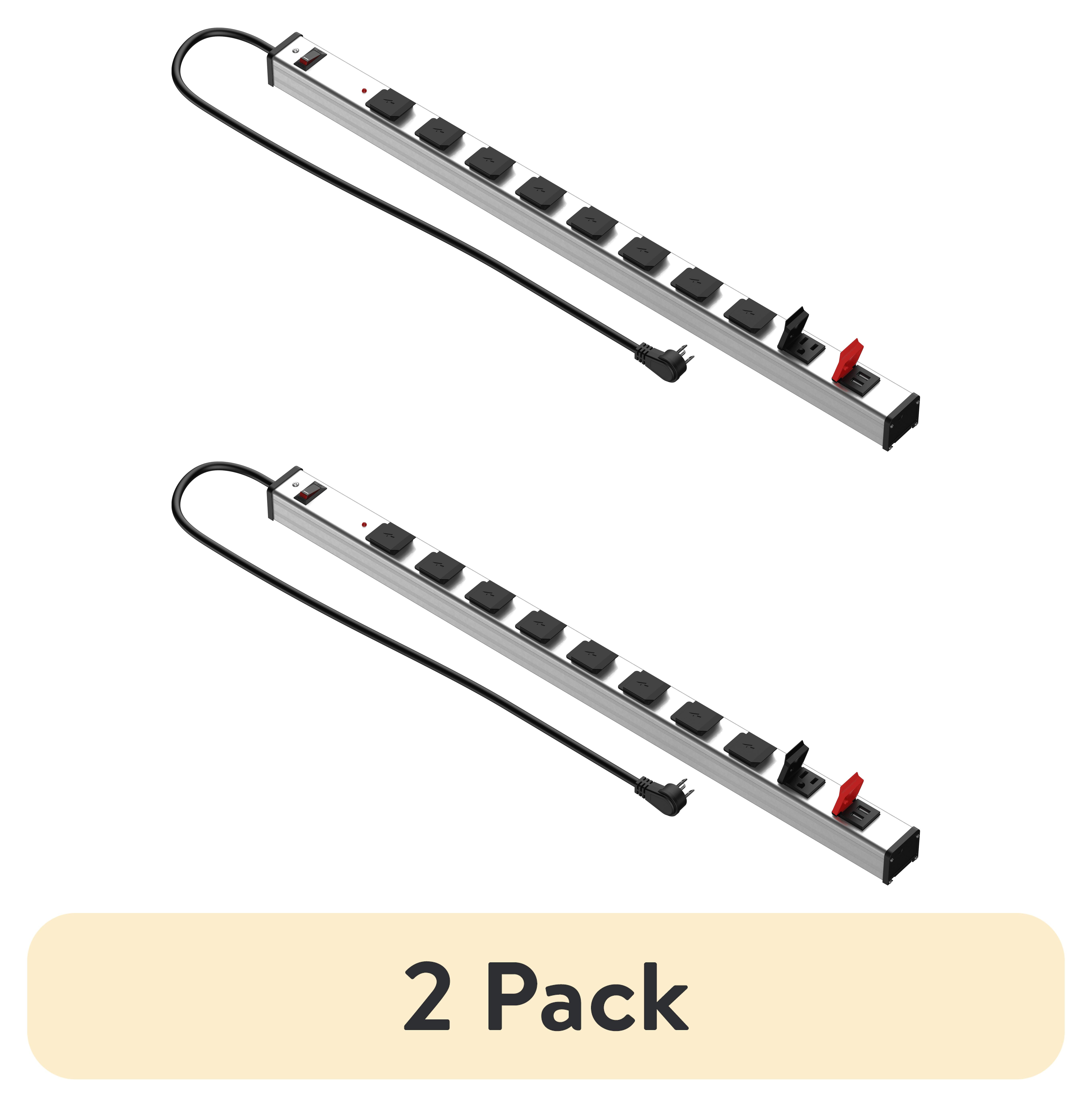 (2 pack) Hyper Tough Power Strip 3 Outlet Surge Protector - Walmart.com