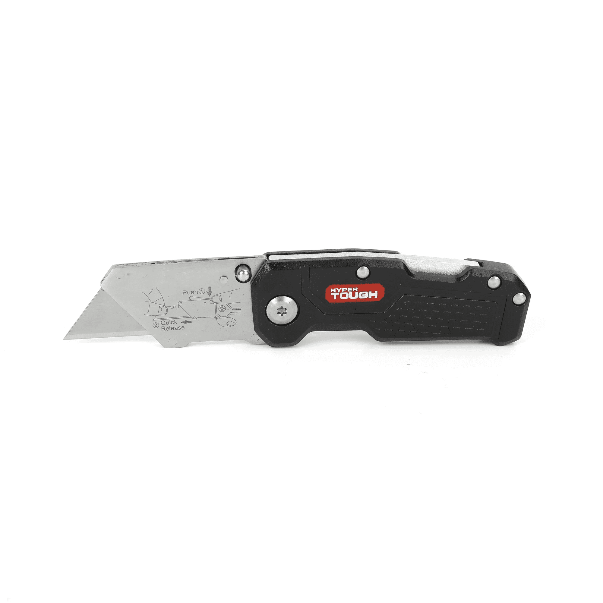 Hyper Tough Aluminum Handle Quick-Change Folding Lockback Utility Knife ...