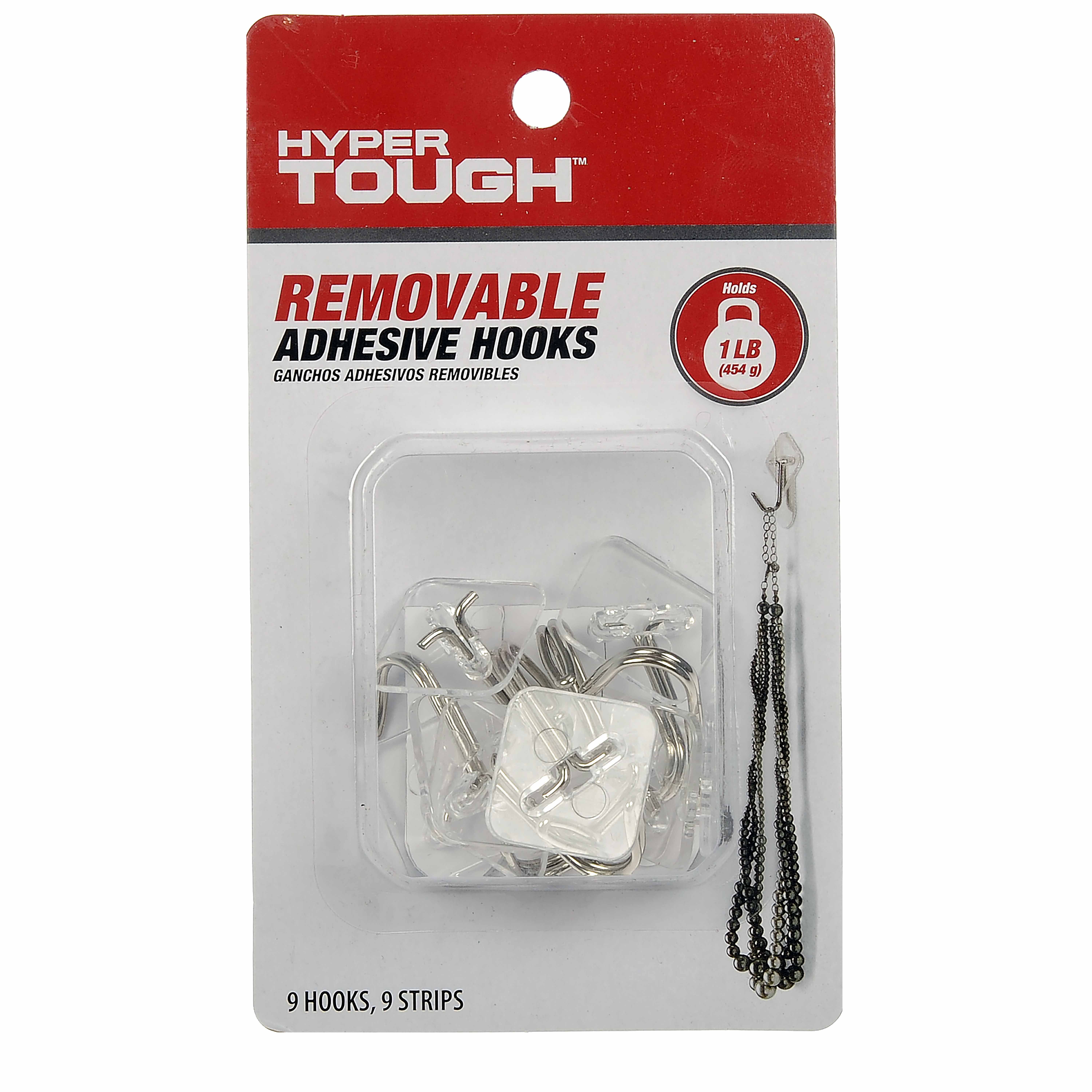 Hyper Tough Removable Hinged Hooks, 9 Count Clear Hinged Hooks and ...