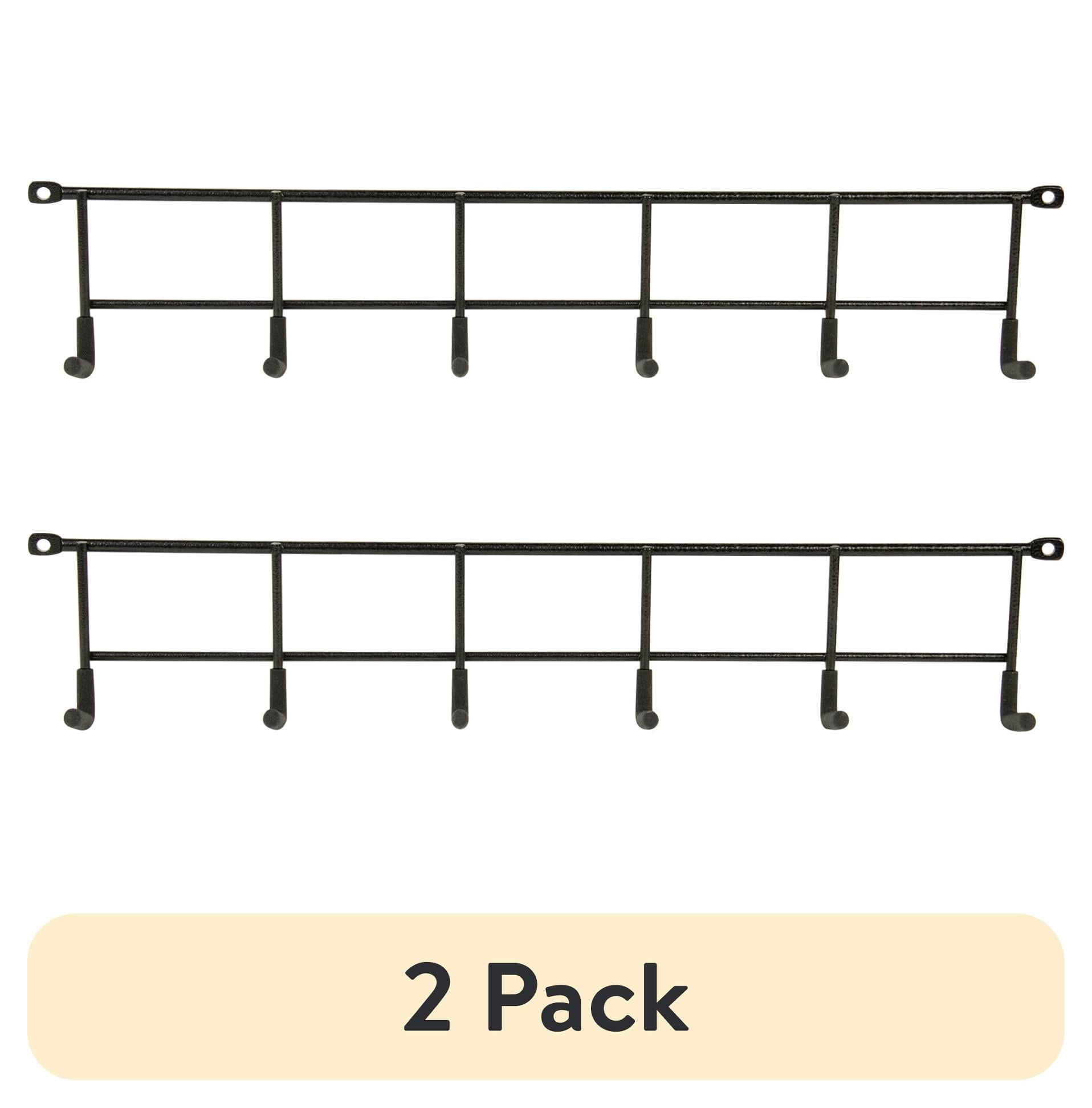 (2 pack) Hyper Tough Screw Mounted Steel Multi-Hook Rack, Black Powder ...