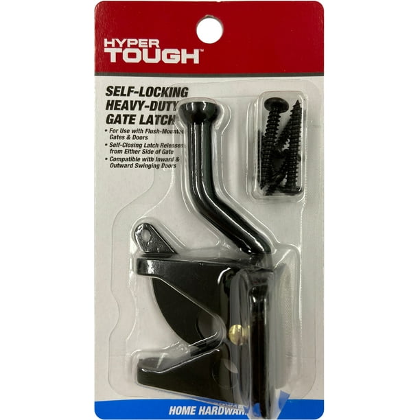 Hyper Tough Self Locking, Heavy Duty Steel Gate Latch, Black - Walmart ...