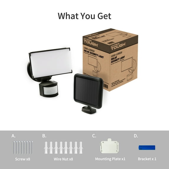 Hyper Tough Single Head LED Solar Motion Sensing Security Flood Light ...