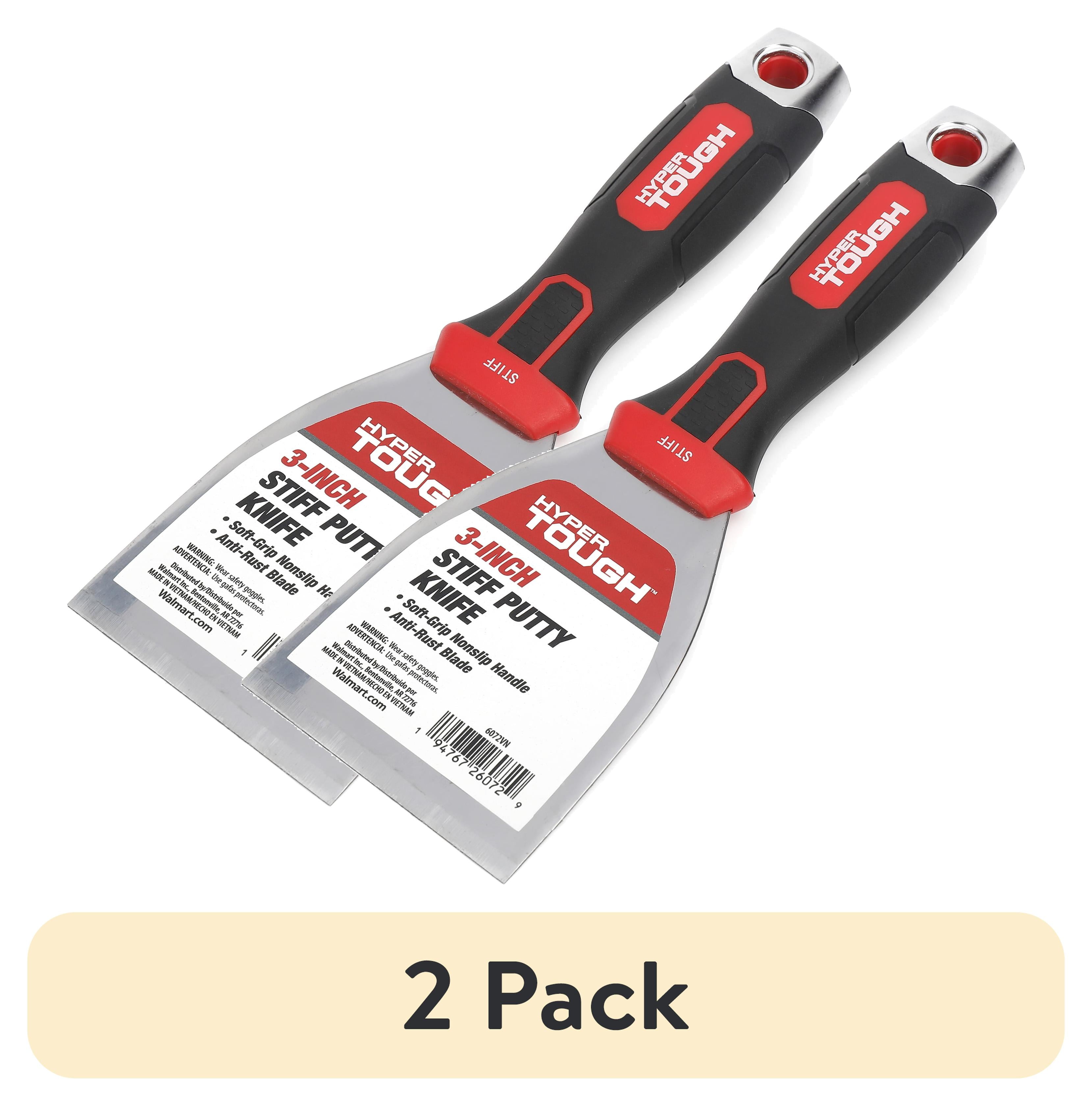 (2 pack) Hyper Tough Soft Grip Stiff Steel Putty Knife, 3 in - Walmart.com