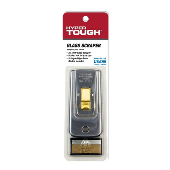 Hyper Tough Steel Safety Glass Scraper, Retractable with 5 Replacement ...