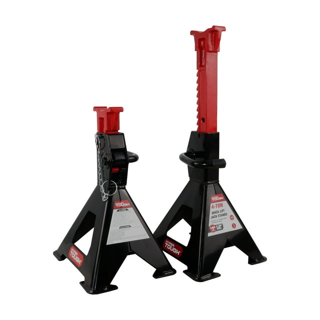 Hyper Tough TH54006D 4Ton Capacity Steel Quick Lift Jack Stands ...