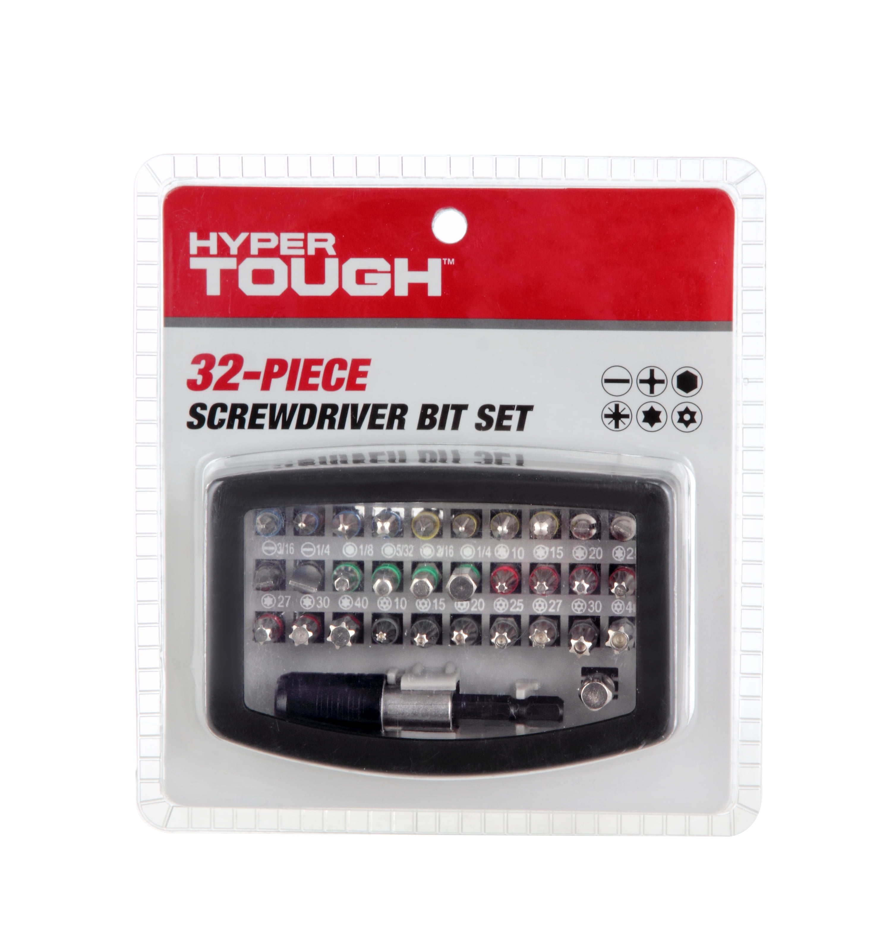 Hyper Tough TS99876A, 32-Piece Screwdriver Bit Set Including Slotted ...
