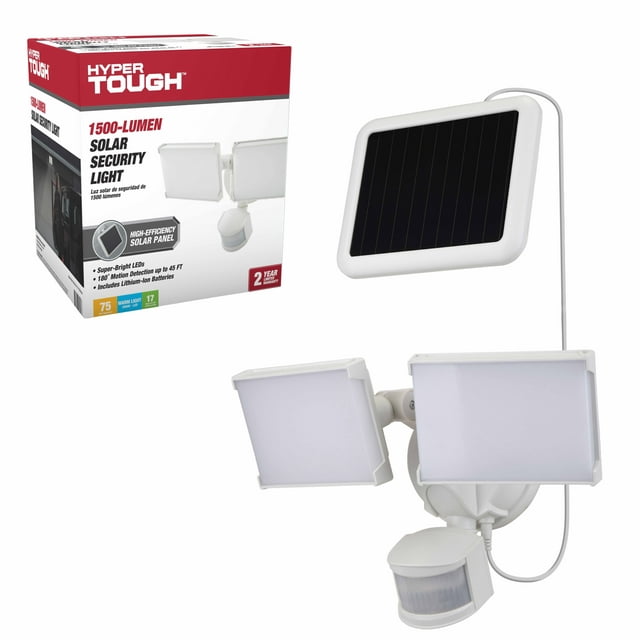 Hyper Tough Two Head LED Solar Motion Sensing Security Flood Light ...