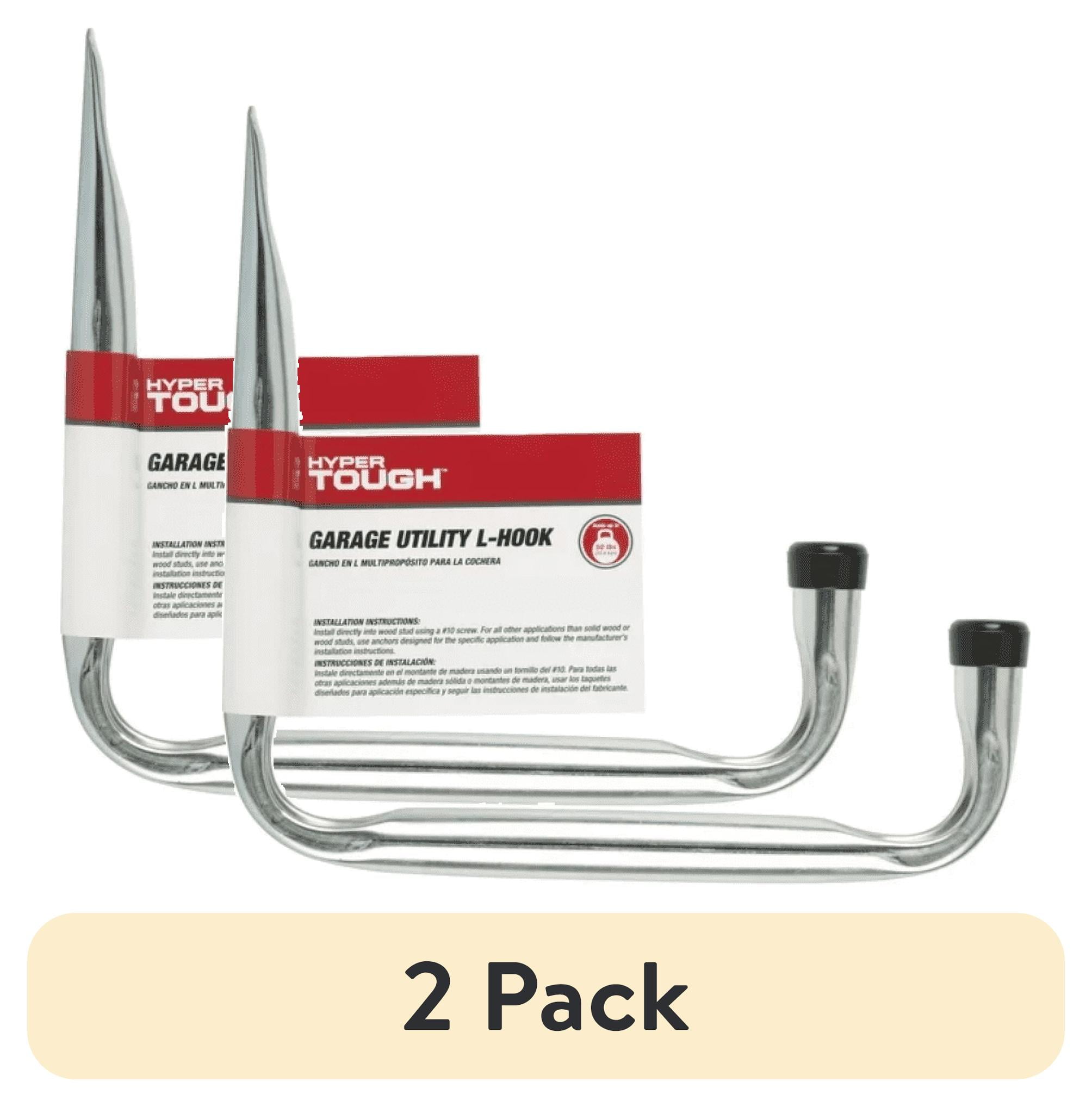 (2 pack) Hyper Tough Wall Mounted Large Utility Storage Hook, Steel, 1. ...