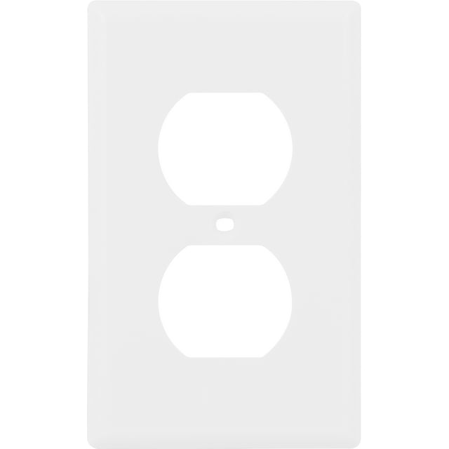 Hyper Tough Wallplate, Duplex Outlet, White, 4.5in, 53146-T1 - Walmart.com