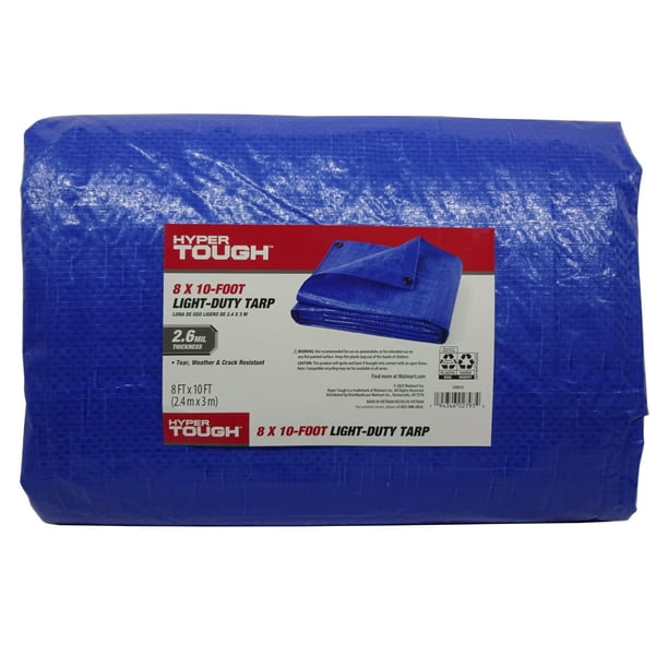 Hyper Tough Weather Resistant Light -Duty 8' x 10' Polyethylene Tarp ...