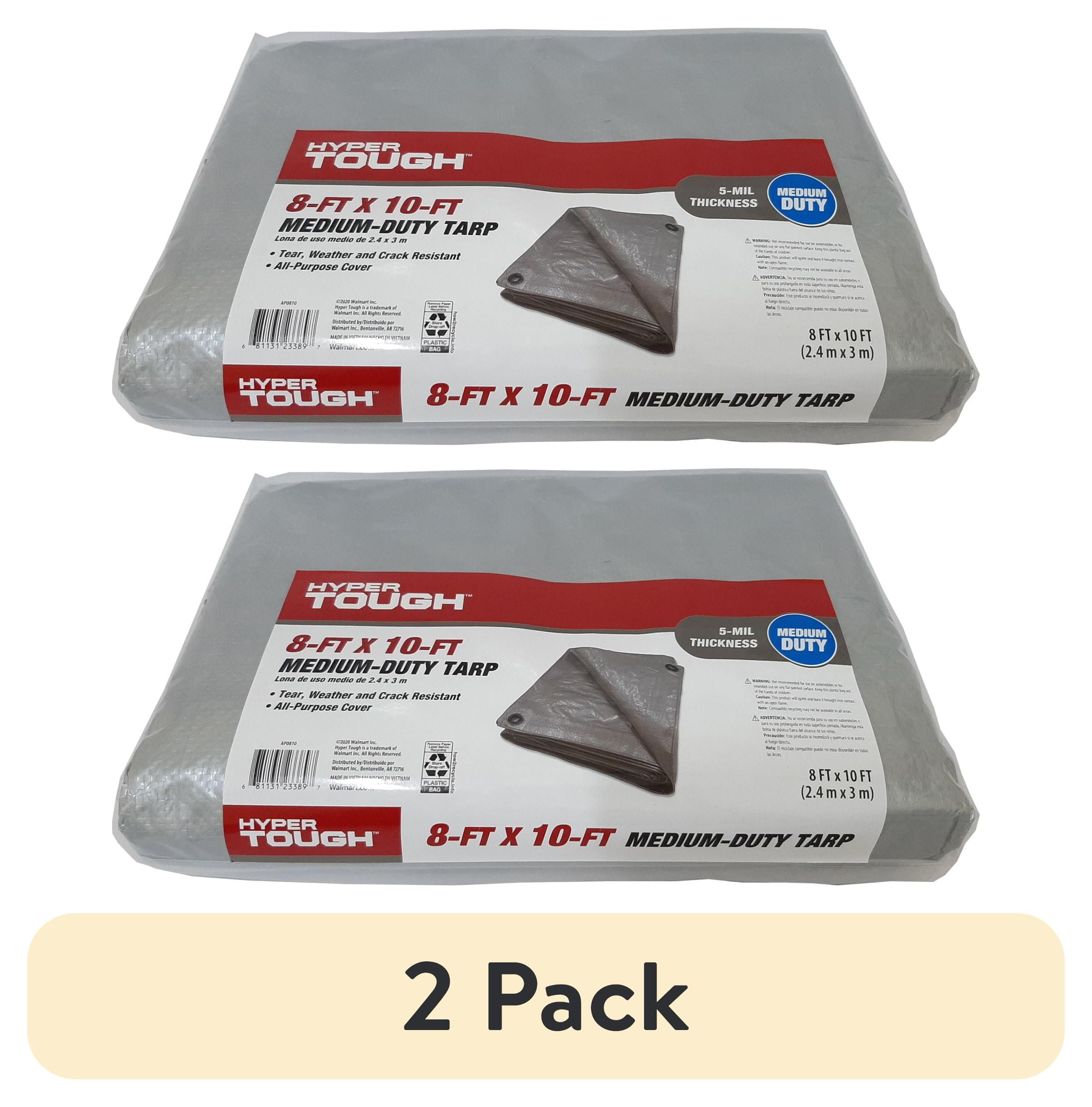 (2 pack) Hyper Tough Weather Resistant Medium Duty 8 x 10' Polyethylene ...