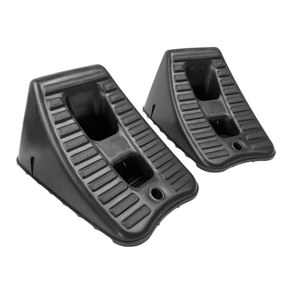 Hyper Tough Plastic Wheel Chock 2 Pack Durable Anti-Slip Tire Stops for ...