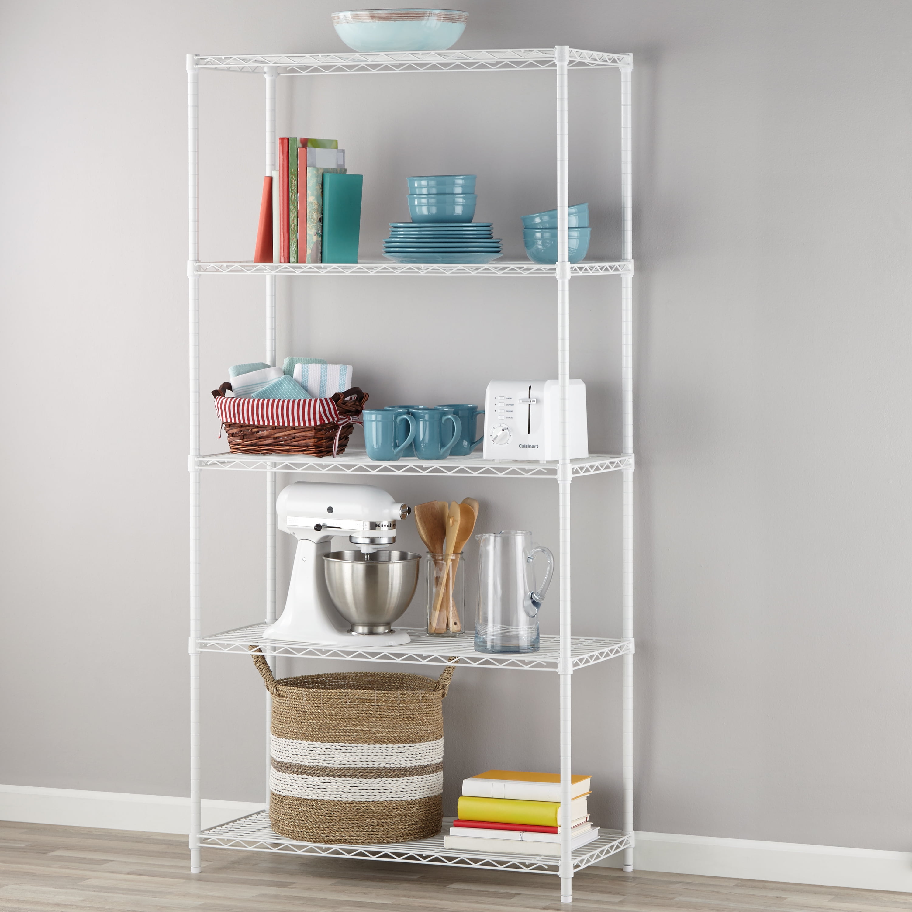 Hyper Tough Wire 5-Tier Storage Shelf Unit 72"H x 36"W x 16"D, 1750lb ...