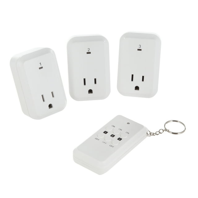 Hyper Tough TD35076G, 10A 125V Wireless Electrical Outlet 4 Piece ...