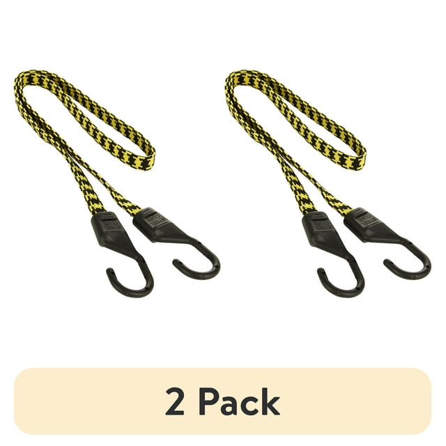 (2 pack) Hyper Tough Green/Black Poly-Pro Flat Bungee Cord, 48 inch, 2 ...