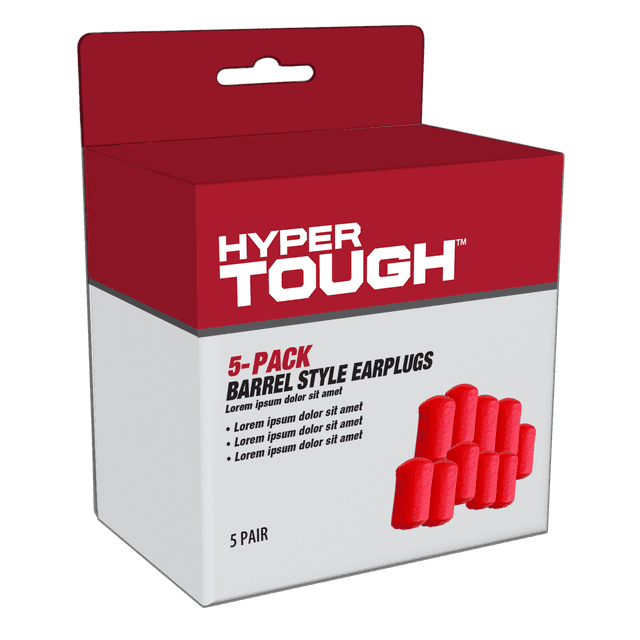 Hyper Tough barrel shaped earplugs 5pk single use - Walmart.com