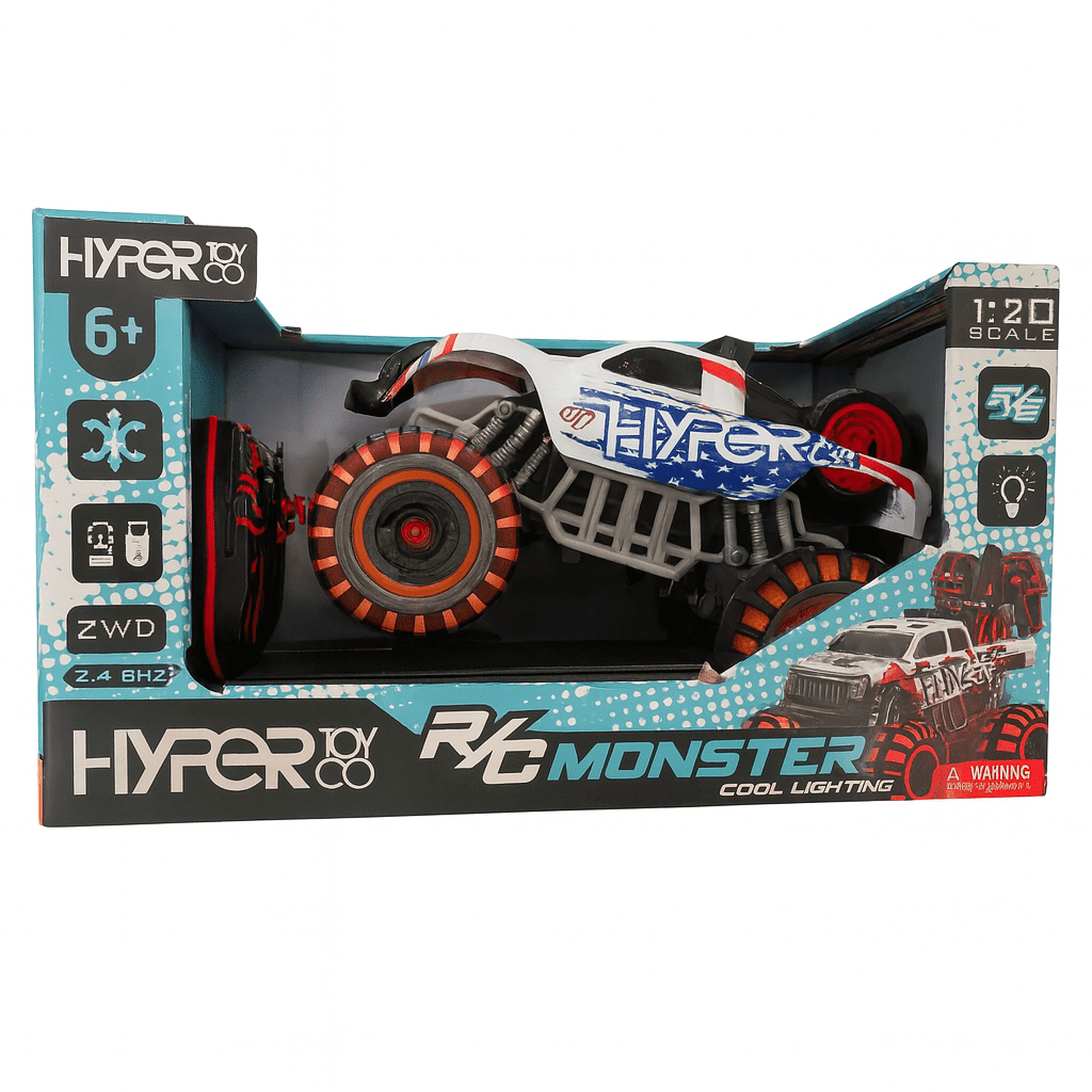 Hyper Toy Co. 1:20 Scale RC Monster Cool Lighting Truck Remote Control ...
