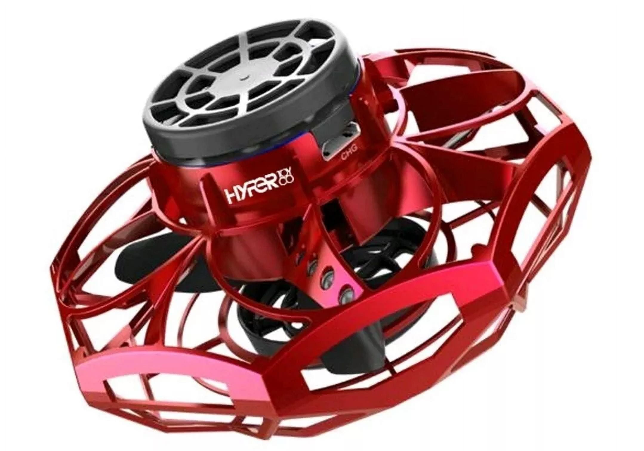 Hyper Toy Cyber Spin Motorized Mini 3'' Red Flying Disc with LED Light ...