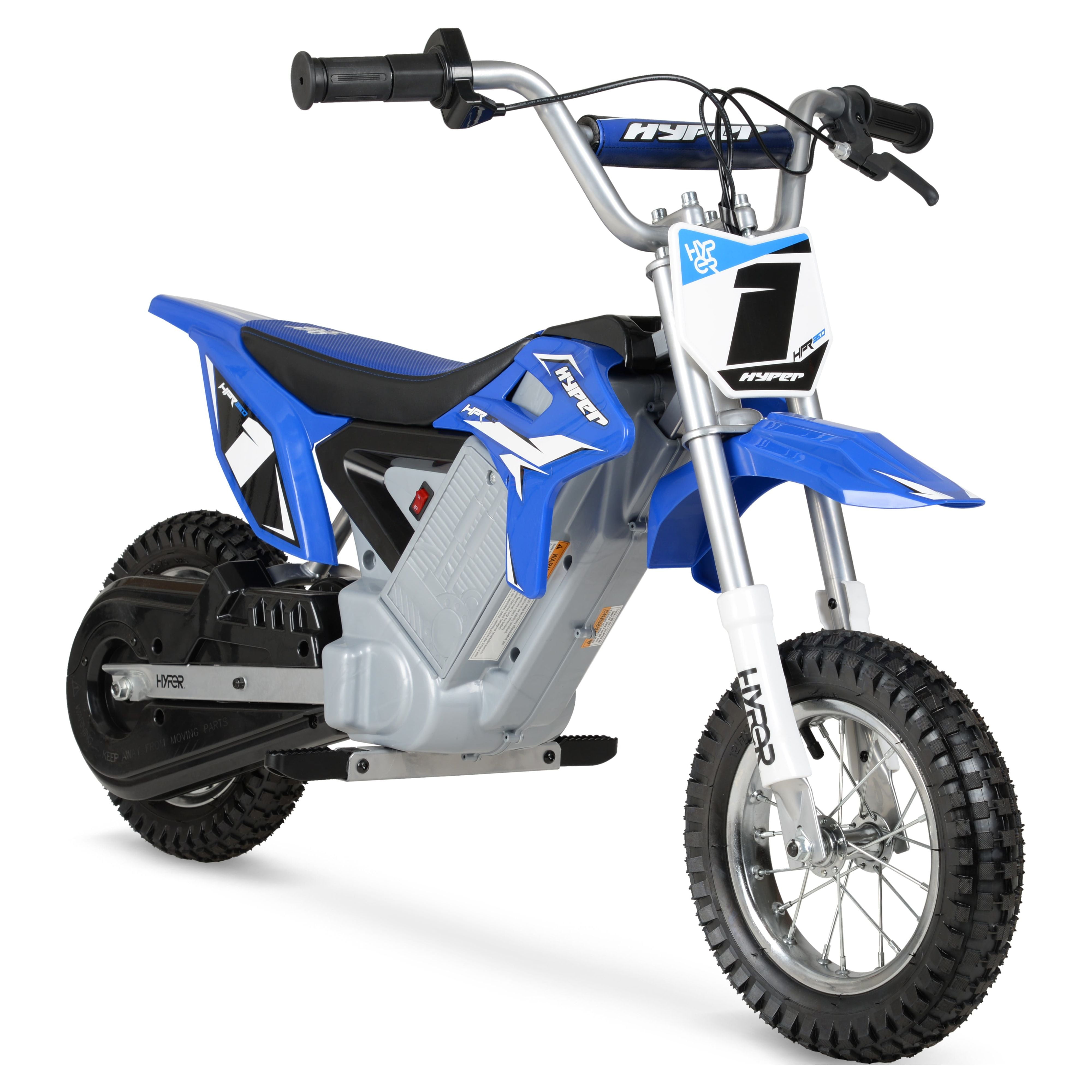 Hyper Brand 350 Electric Dirt Bike for Teens, 24 Volt, Blue, 14 mph Max Speed, Suitable for 13 ...