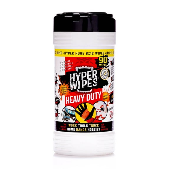 Hyper Wipes Heavy Duty Degreasing Wipes, Citrus Scent, 90 Count ...