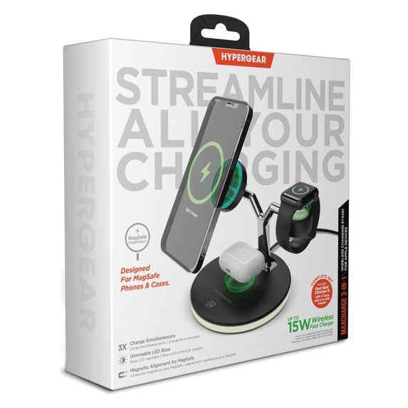 HyperGear MaxCharge 3-in-1 Wireless Charging Stand: Fast Phone Station ...