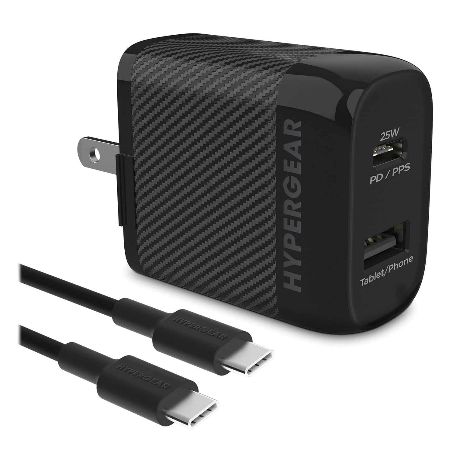 HyperGear 15626 SpeedBoost 25W PD USB-C Wall Kit Black - Walmart.com