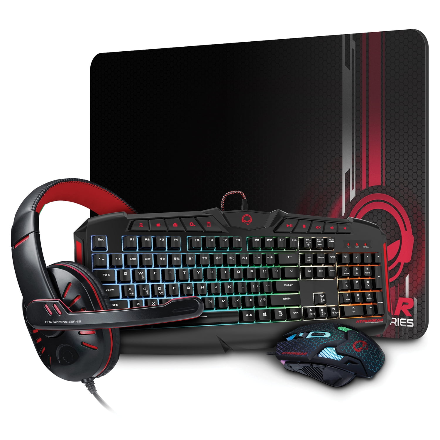 Jupiter Gear Home Emerald Red Dragon 4-in-1 Gaming Kit, RGB Keyboard ...
