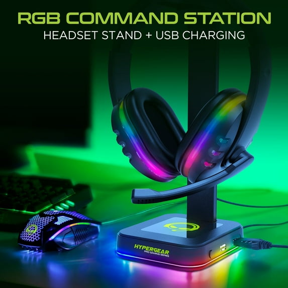HyperGear RGB Command Station Headset Stand - Illuminated Gaming ...