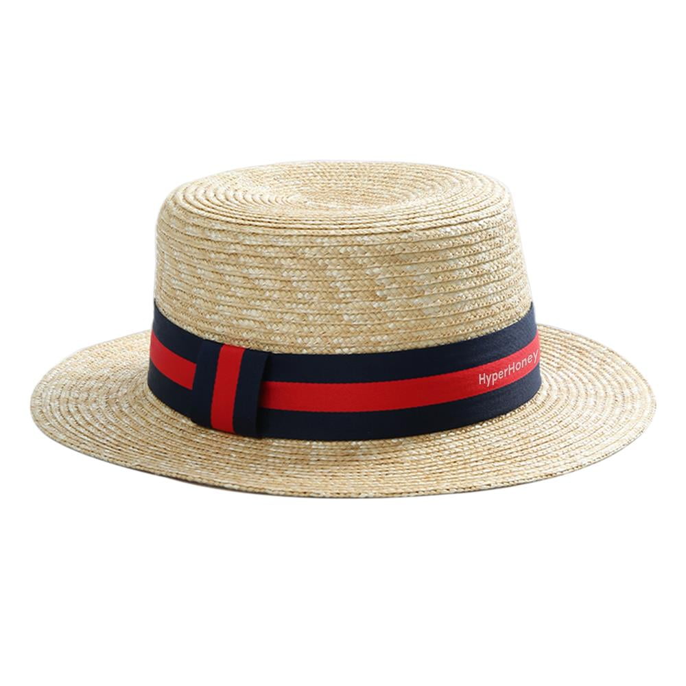 HyperHoney Boaters, Oversize Straw Boater Hats,Large Summer Travel Sun ...