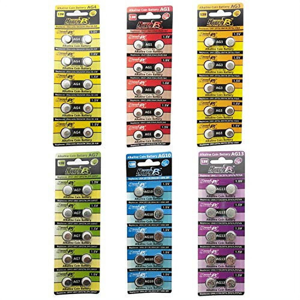 HyperPS (Total 60 pcs) AG1 AG3 AG4 AG7 AG10 AG13 Alkaline 1.5V Button ...