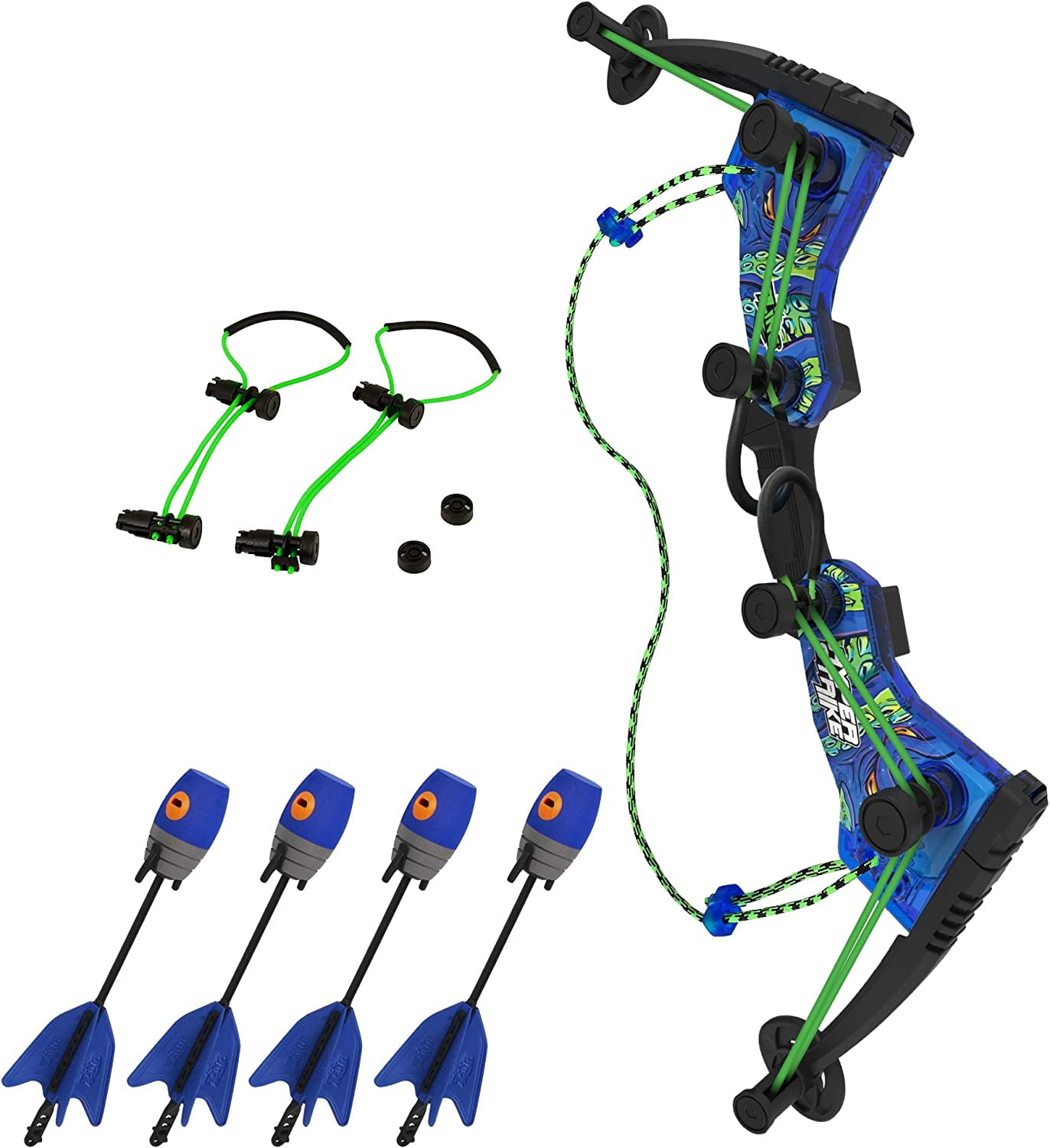 HyperStrike Dominator Bow Pack - 1 Blue Dominator Bow, 4 Blue Zonic ...