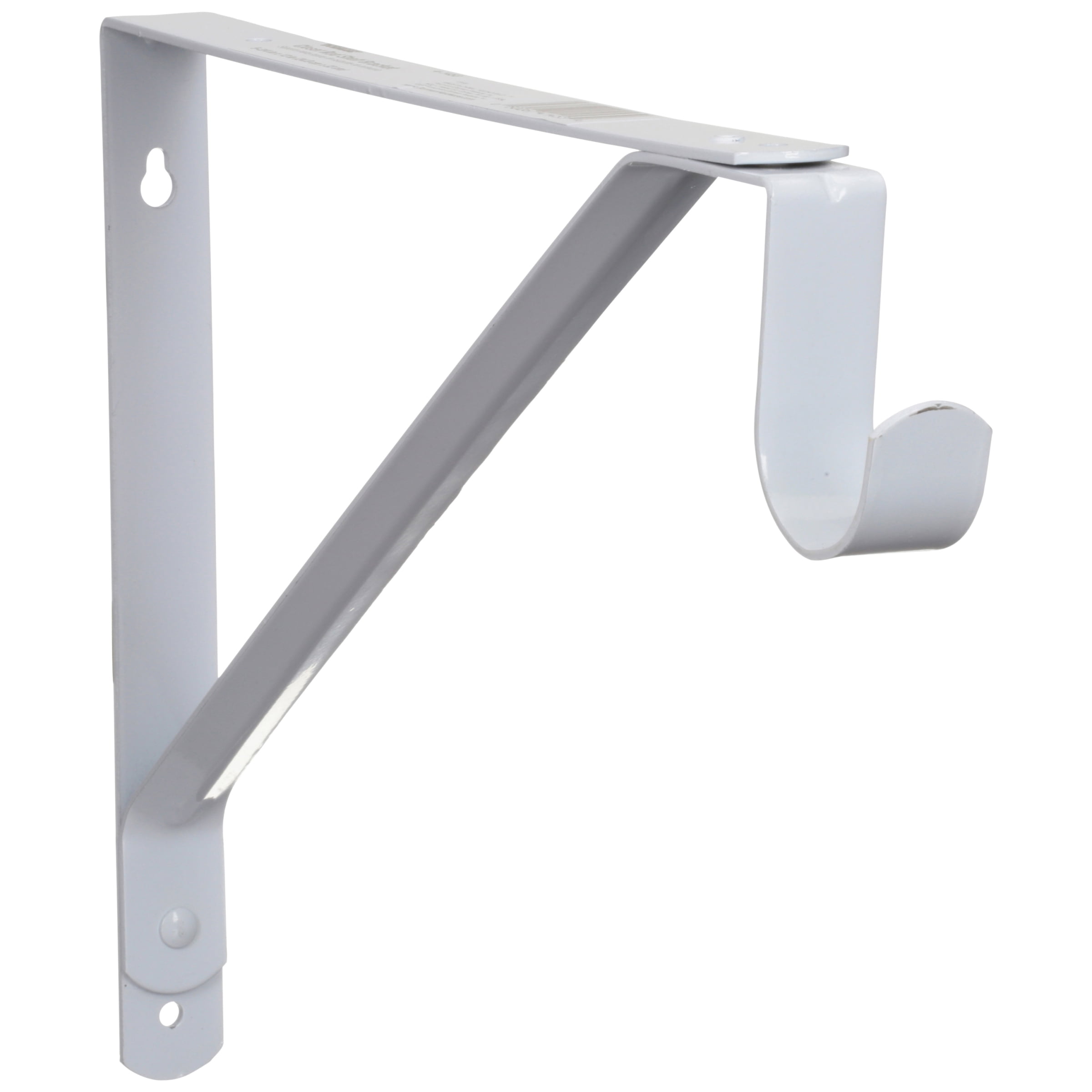 HyperTough, Heavy Duty Steel 13 in. Closet Rod Shelf Bracket, White ...