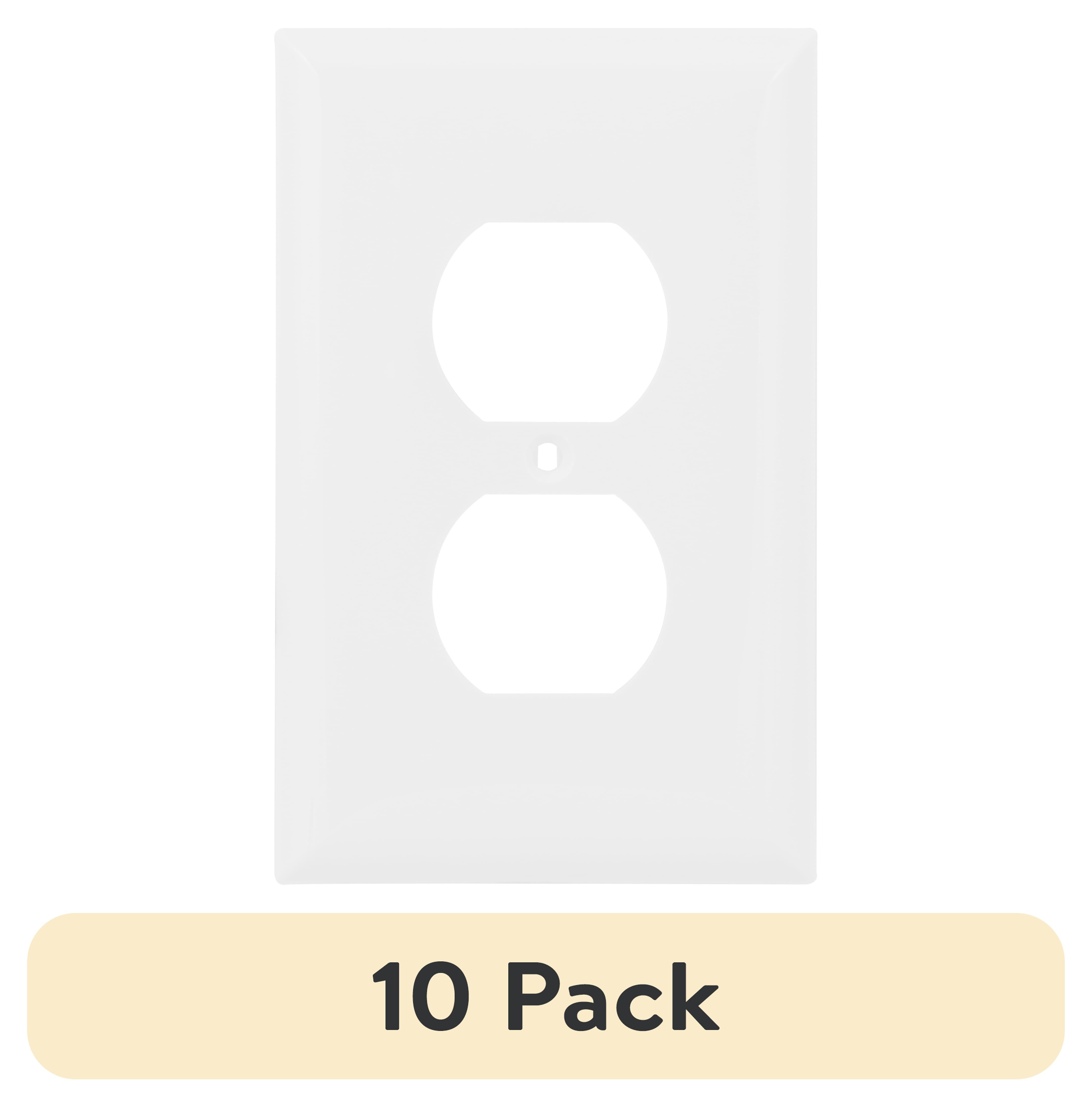 (10 pack) HyperTough Oversized Outlet Plate, Duplex Receptacle, 1 Gang ...