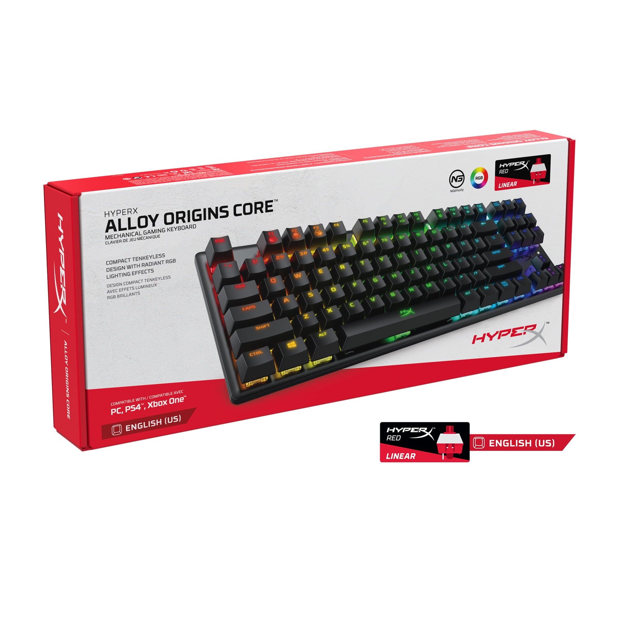 HyperX Alloy Origins Core Mechanical Gaming Keyboard with RGB Backlit ...