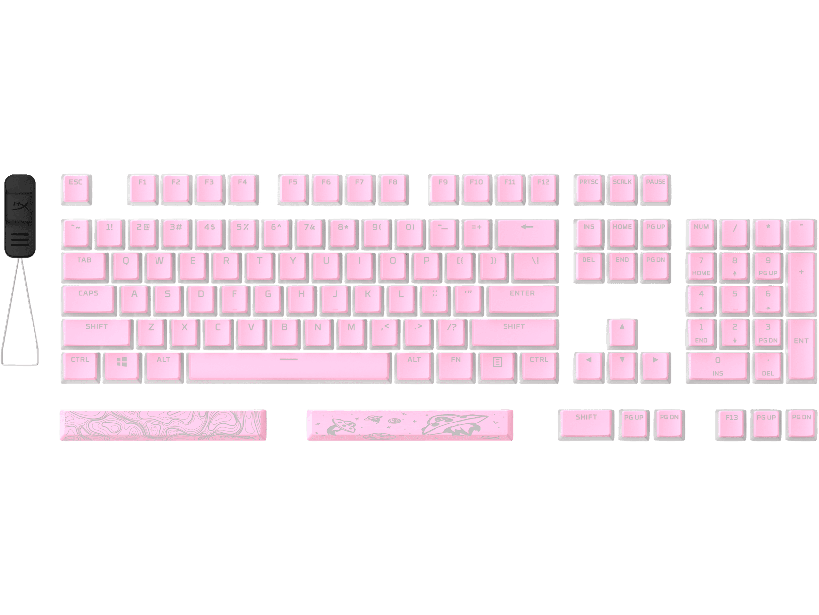 HyperX Pudding Keycaps 2 - Full Key Set - PBT - Pink (US Layout ...