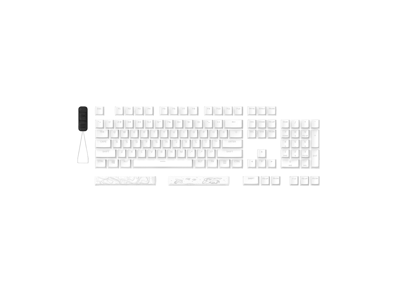HyperX Pudding Keycaps 2 - Full Key Set - PBT - White (US Layout ...