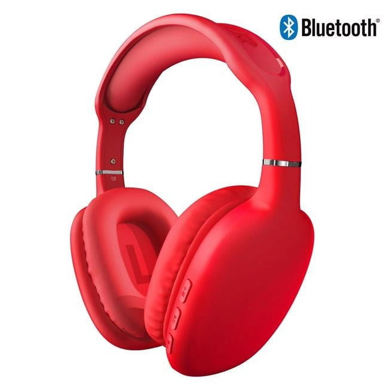 Hypercel HyperGear Bluetooth Headphones with USB-C Charging Cable, Red ...