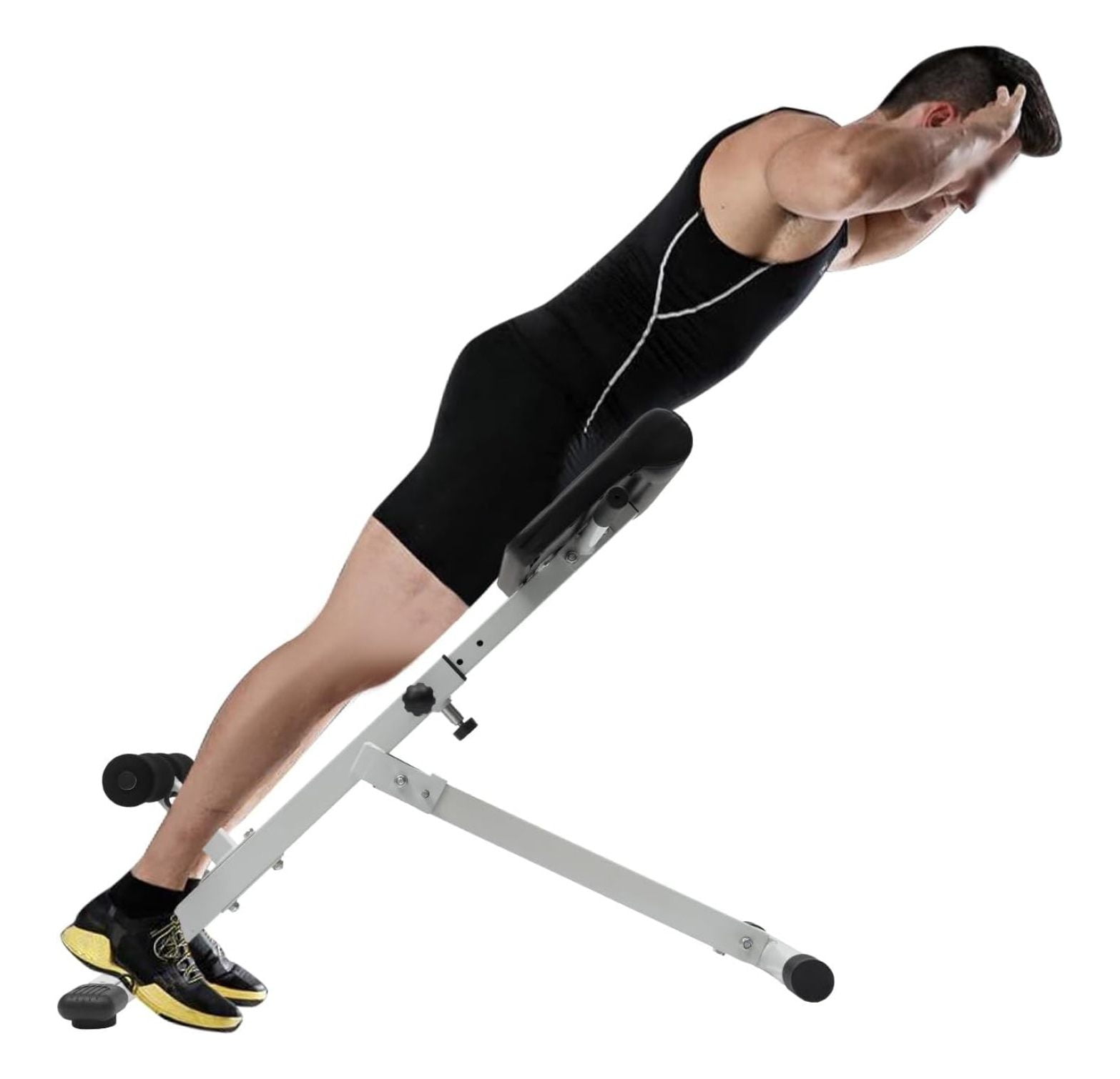 Hyperextension Bench with Adjustable Height and Back, Multi-functional ...