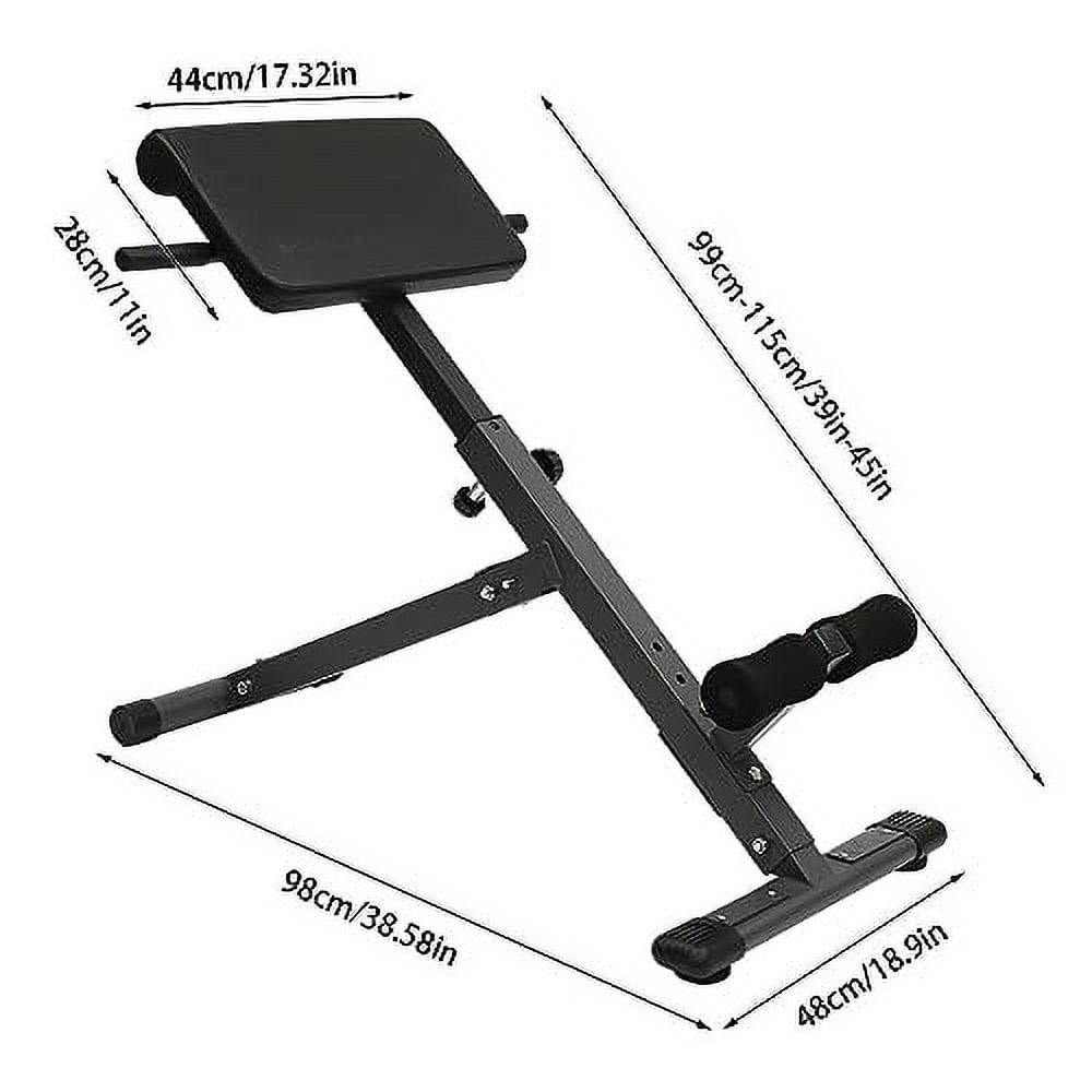 Hyperextension Bench with Adjustable Height and Back, Multi-functional ...